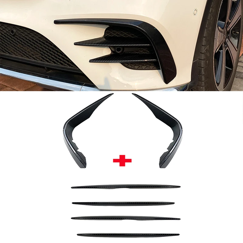 Front-Bumper-Lip-Splitter-Spoiler-Fog-Light-Trim-Tuning-For-Mercedes ...