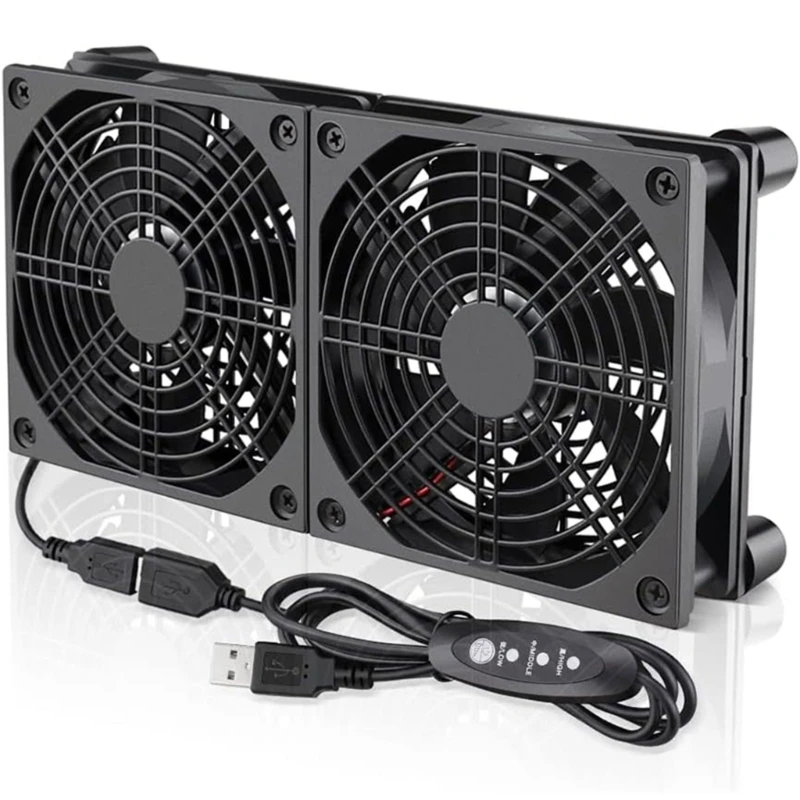 High-Speed-USB-Fans-PC-Chassis-Temperature-Control-Fan-2400RPM-Two-Fans ...