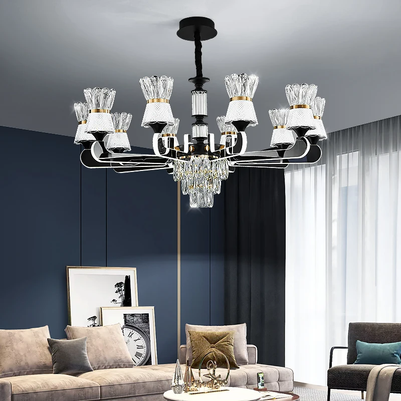 Modern-Acrylic-Lampshade-Chandelier-Luxury-Crystal-Lampseat-LED-Pendant ...