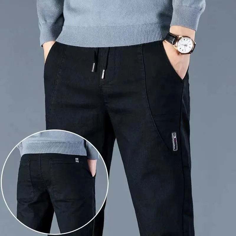 Spring Autumn New Casual Pants For Men Slim Fit Straight Stretch Pants ...