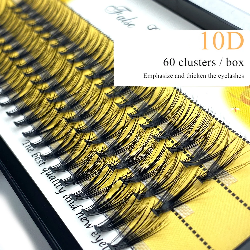 60 bundles/1box individual eyelashes 10D natural thick clusters ...