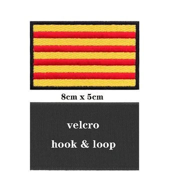 1PC Catalonia Flag Patches Armband Embroidered Patch Hook & Loop Or Iron On Embroidery Badge ...