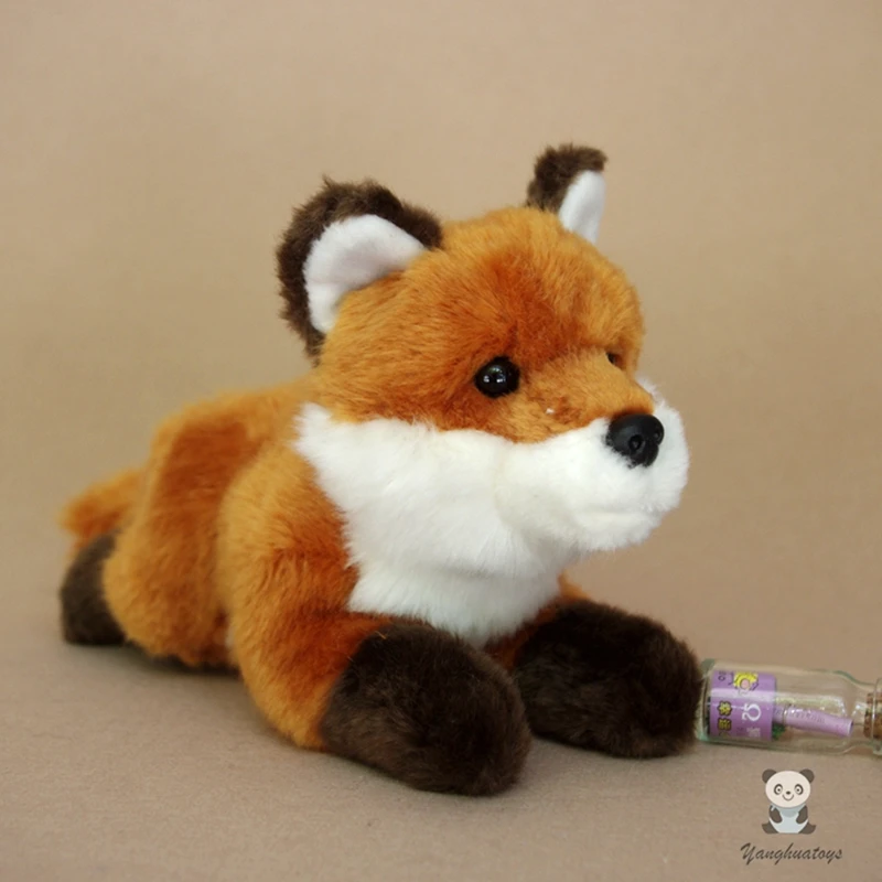 Stuffed-Animal-Toy-Real-Life-Firefox-Dolls-Plush-Lying-Foxes-Model-Rare ...