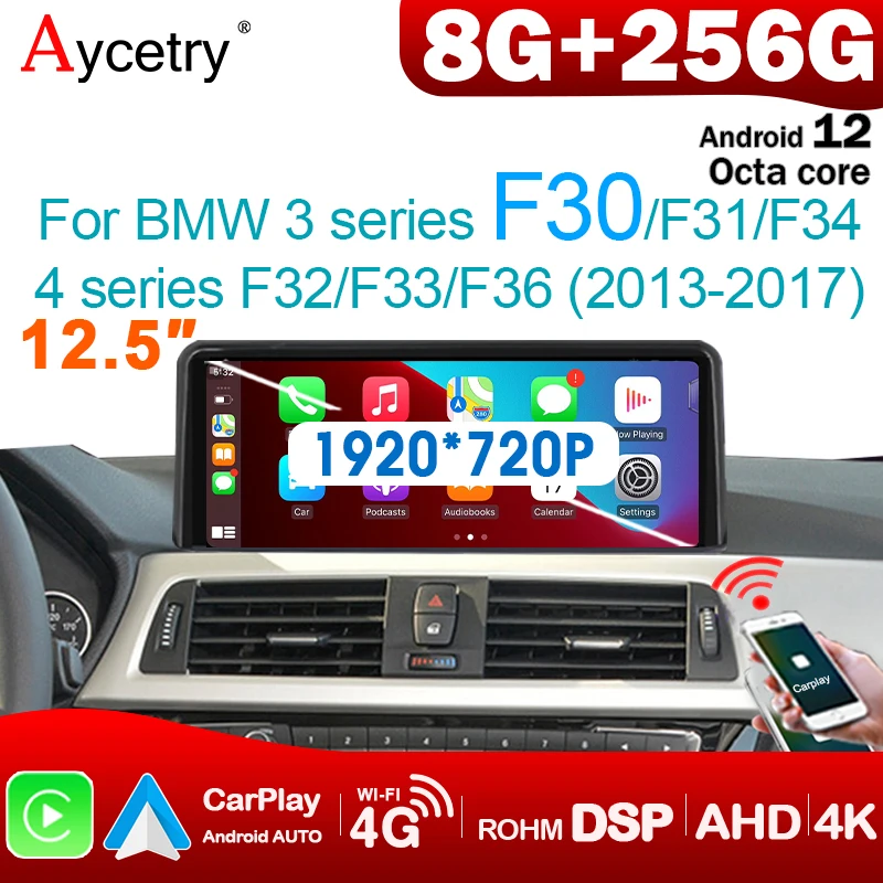 Android 12 8-core 12.5'' Car Radio Multimedia Player For Bmw Series 1 2 3 4 F30 F20 F21 F23 F31 ...