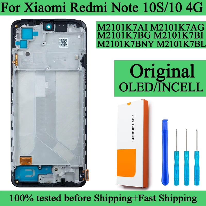 M2101k7ai M2101k7bg Original Lcd For Xiaomi Redmi Note 10 4g Display ...
