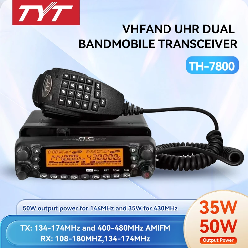 TYT TH-7800 Car Radio Walkie talkie TH 7800 Dual Band VHF UHF Mobile ...