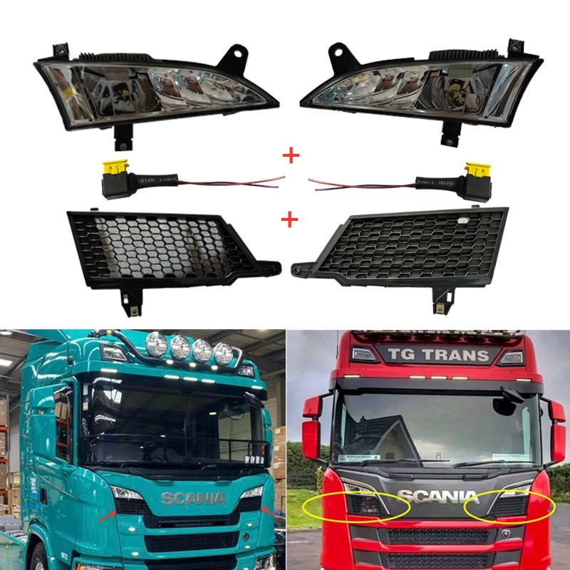 1-par-de-luces-antiniebla-y-rejilla-aptas-para-Scania-P-G-series-Truck ...