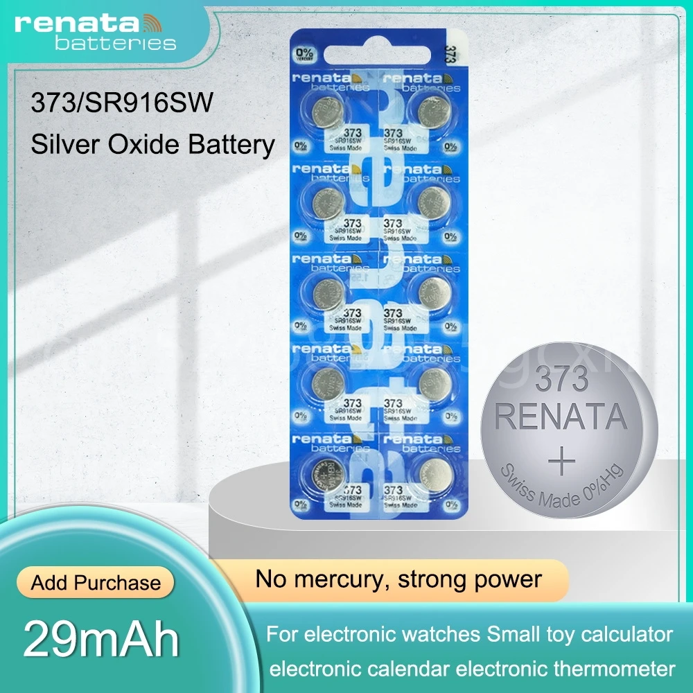 100-Original-Renata-373-SR916SW-916-LR916-SR68-1-55V-Silver-Oxide ...