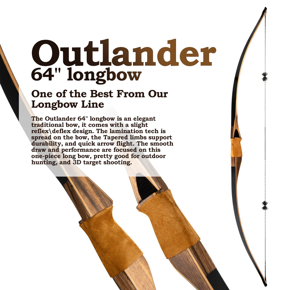 Deerseeker-Archery-Outlander-64-inch-Longbow-Hunting-bow-with-laminated ...