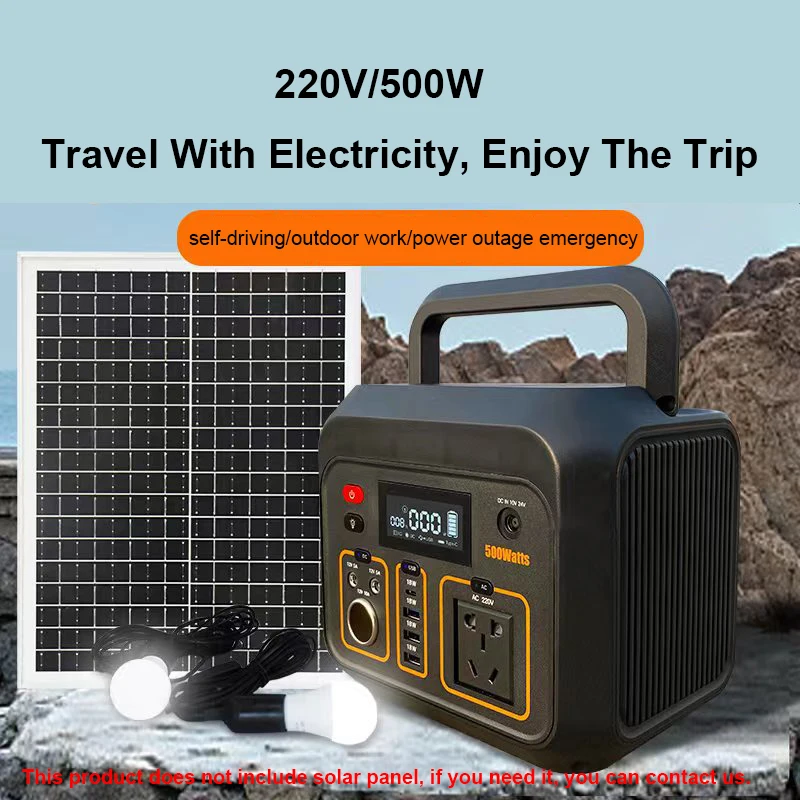 500w Power Station 1400mah Portable Solar Generator Ac Dc Usb Output ...