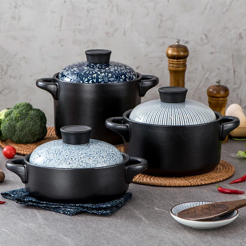 Japanese-Ceramic-Casserole-Stew-Pot-With-Lid-Household-Soup-Pots-High ...
