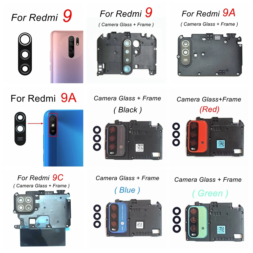 Rear-Back-Camera-Glass-Frame-For-Xiaomi-Redmi-9-9A-9C-9T-Camera-Glass ...
