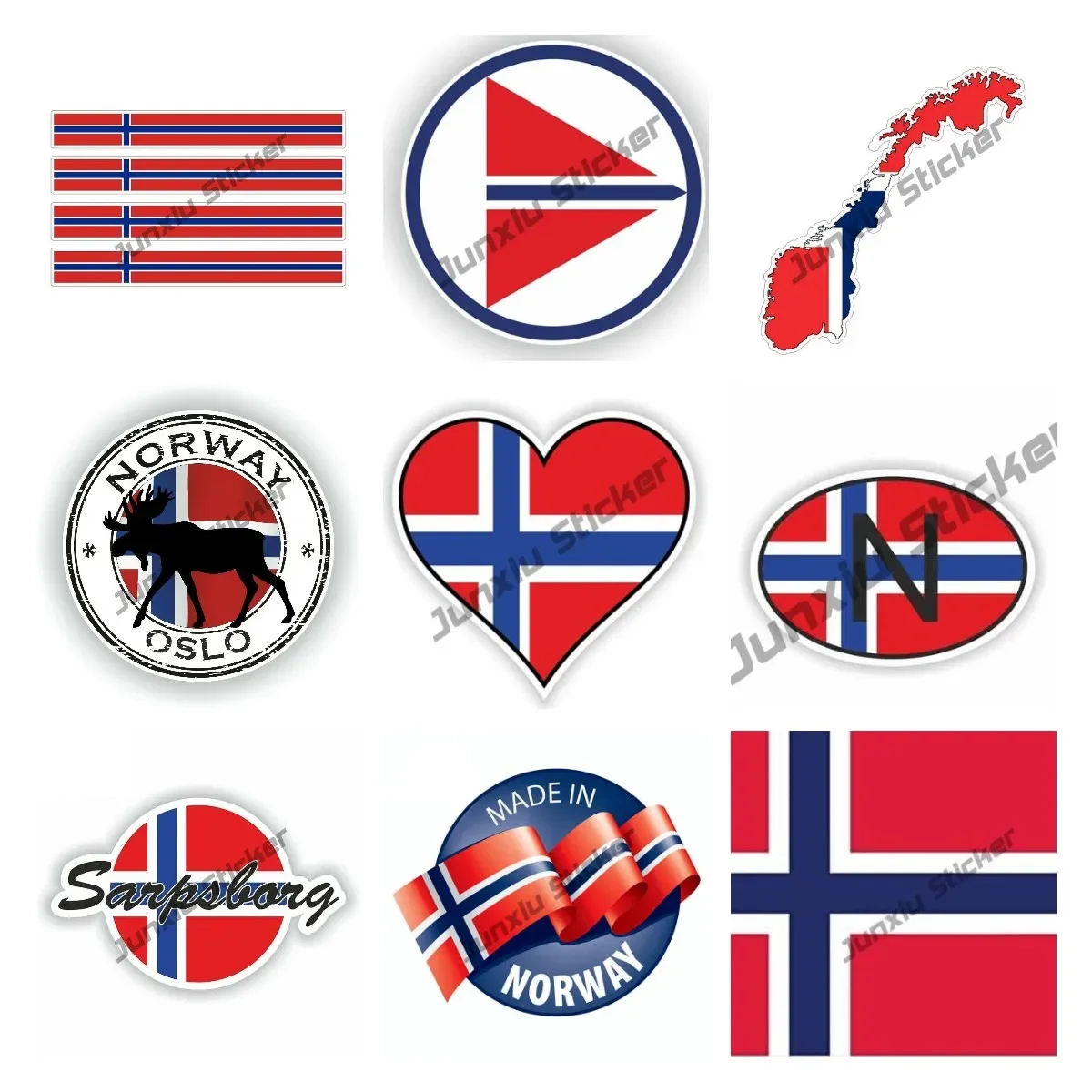 Norway-Flag-Vinyl-Decal-Norwegian-Coat-of-Arms-Sticker-Decoration-for ...