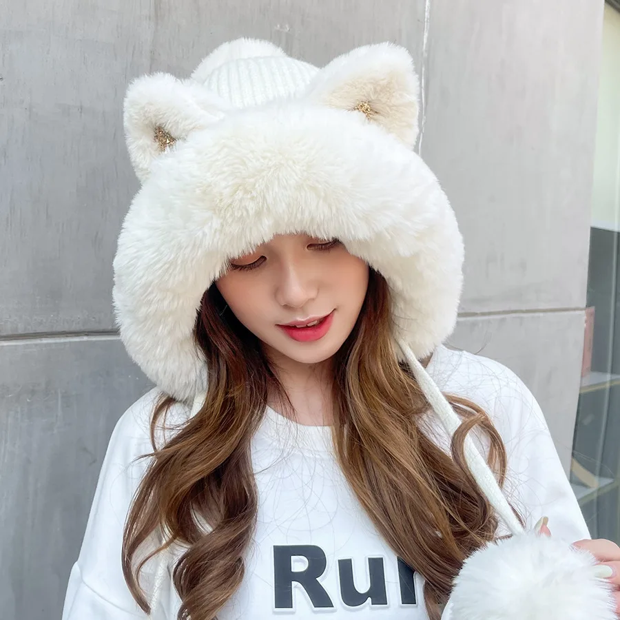 Winter Beanie Cat Ears | Women Winter Beanie Hat Cat | Women Beanies ...