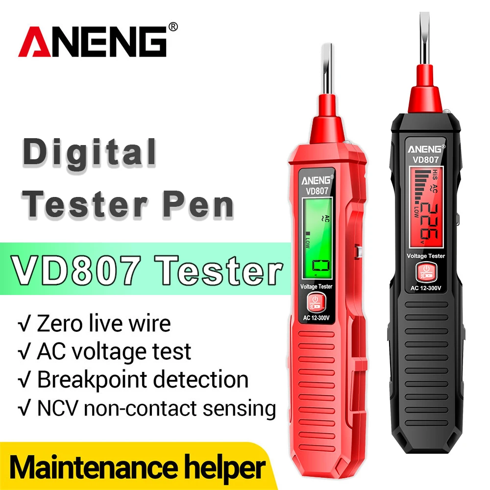 ANENG VD807 Digital Voltage Detectors Electric Tester Pen AC 24-300V ...