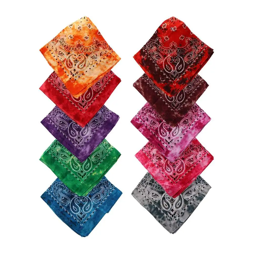 Square Scarf Hair Band Neck Scarf Cotton Bandana Hip Hop DIY Headband ...