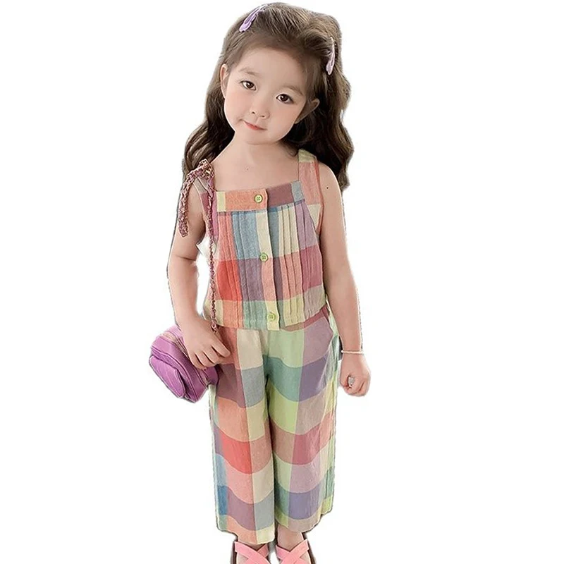 Girls-Clothes-Plaid-Pattern-Clothes-For-Girls-Tshirt-Short-Clothes-For ...