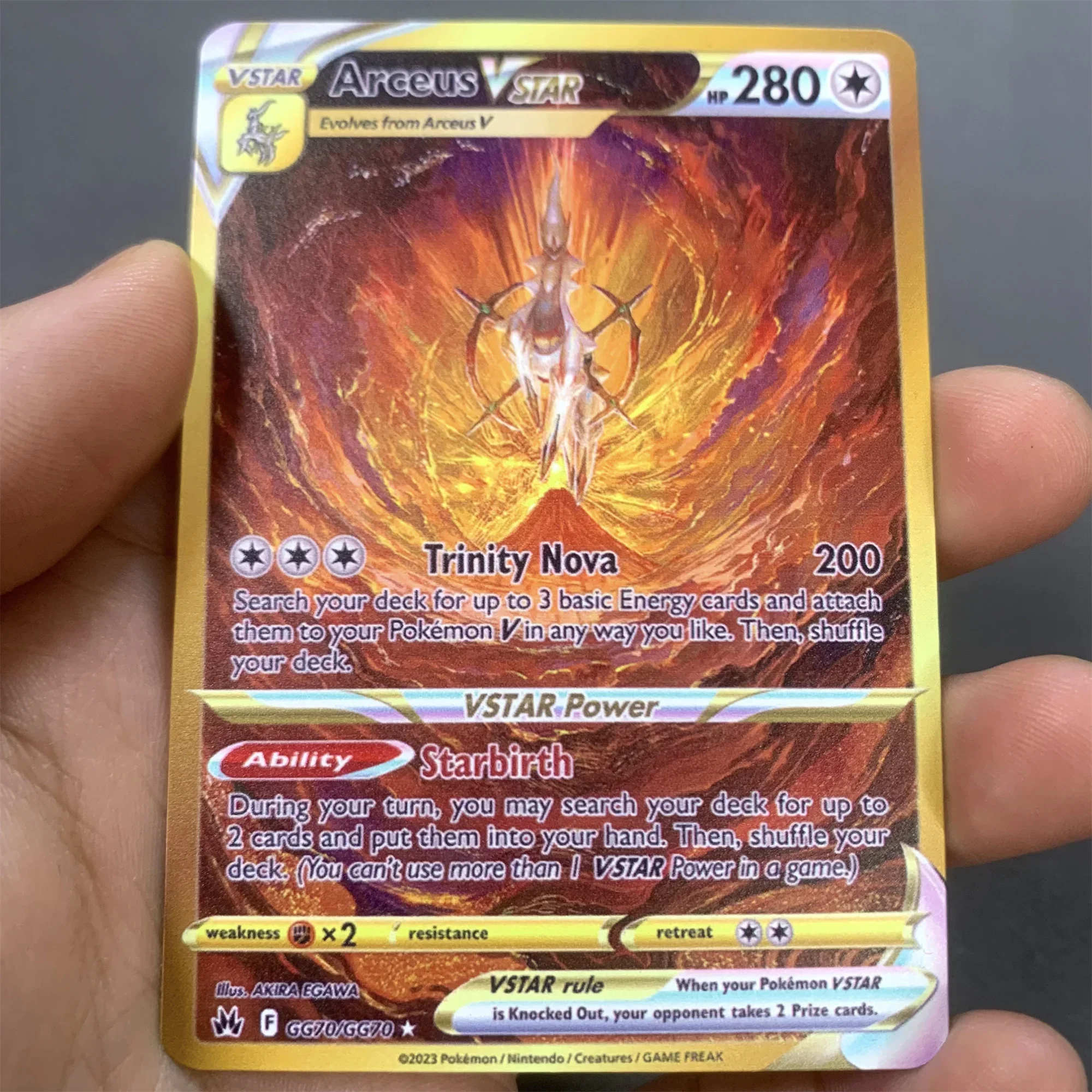 10000 Point Arceus Vmax Metal Cards Diy Card Pikachu Charizard Gold ...