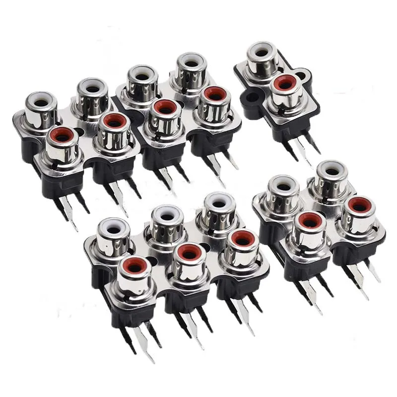 New 2P 4P 6P 8P RCA Female Audio Video Plug AV Connector Socket ...