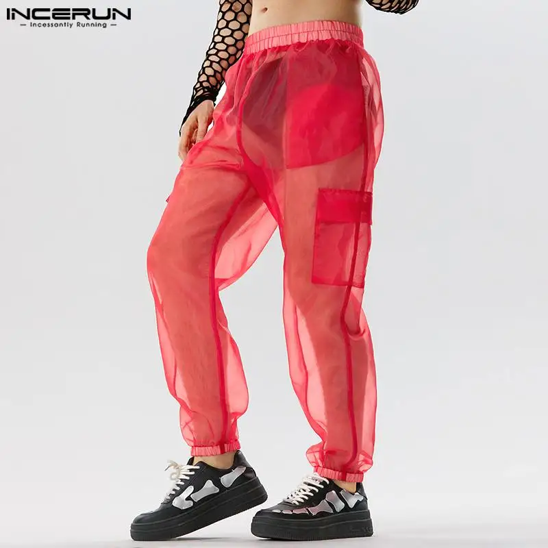 2023-Fashion-Men-Pants-Mesh-Transparent-Joggers-Sexy-Elastic-Waist ...