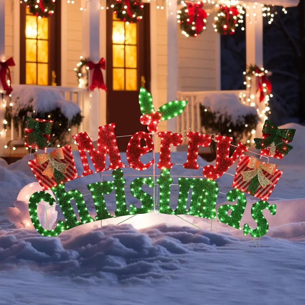 6FT-Lighted-Outdoor-Christmas-Decorations-Holiday-Merry-Christmas-Sign ...