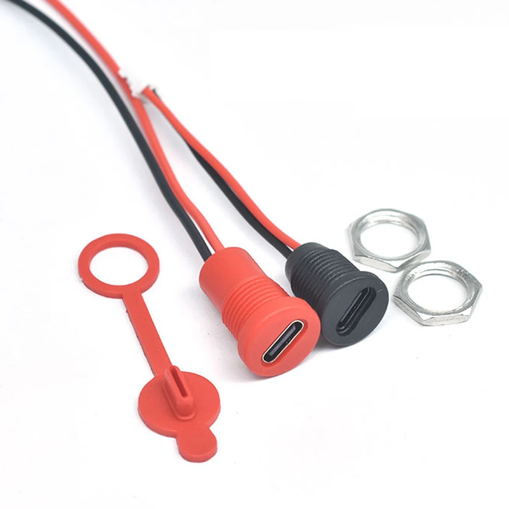10pcs USB Connector Type-C Waterproof with PH 2.0 nut locking plate ...