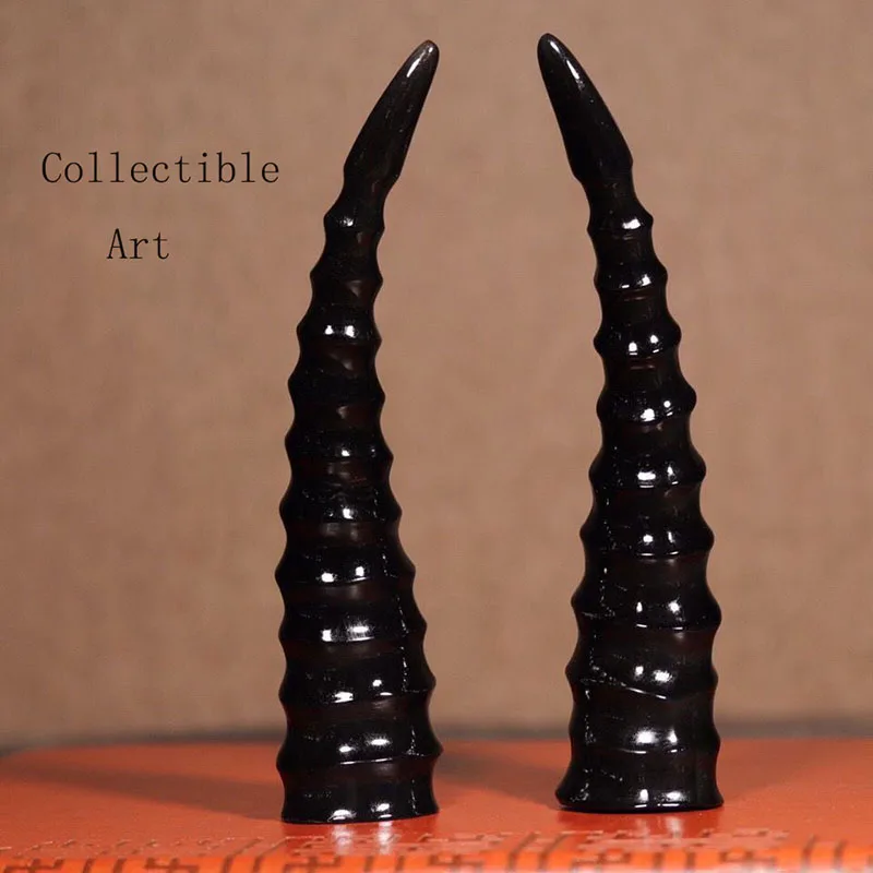 Collectible Art Black Horn ThreadedSolid Sharp Corners Suitable for ...