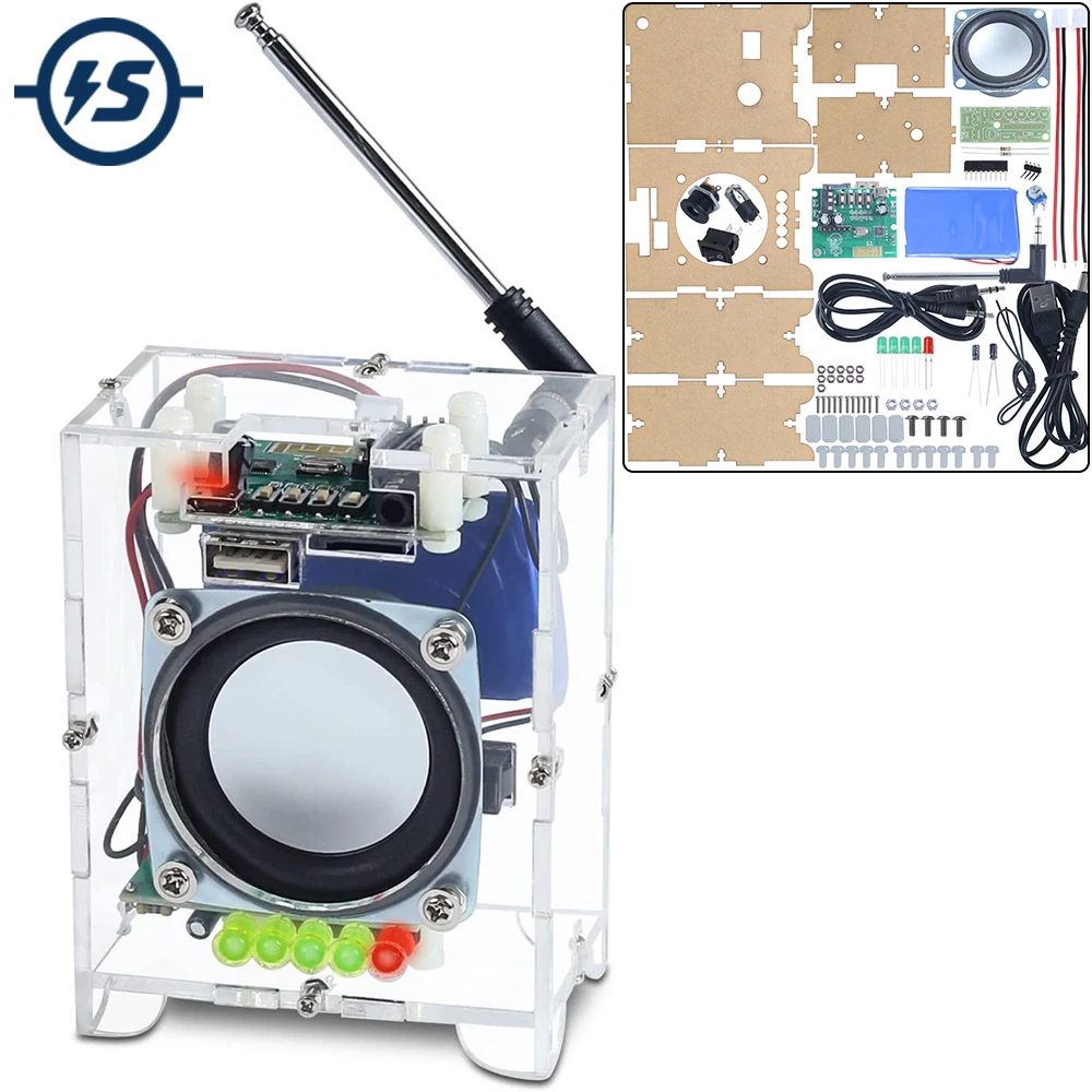 DIY-Electronic-Radio-Kit-Bluetooth-Amplifier-Speaker-87-108MHz-FM-Radio ...