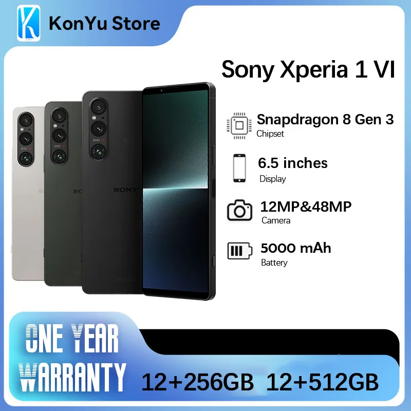 New-Original-Sony-Xperia-1-VI-5G-Dual-SIM-120Hz-XQ-EC72-Snapdragon-8 ...
