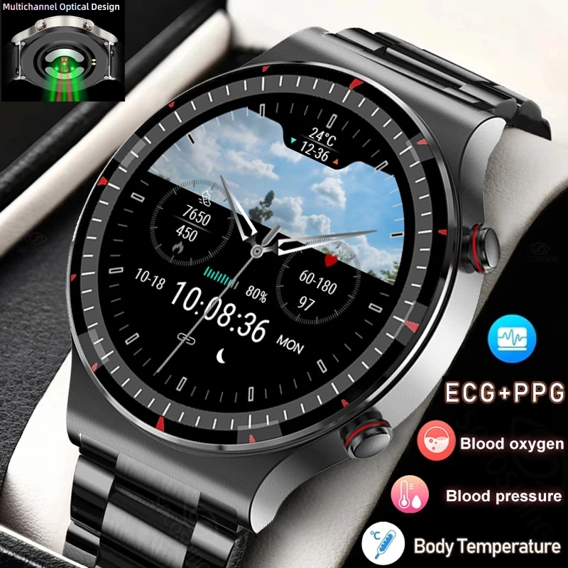 Ecg+ppg Smart Watch Men Automatic Infrared Blood Oxygen Heart Rate ...