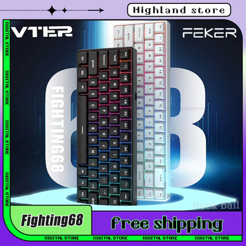 Vter-Feker-Fighting68-Magnetic-Switch-8K-Mechanical-Keyboard-Wired ...