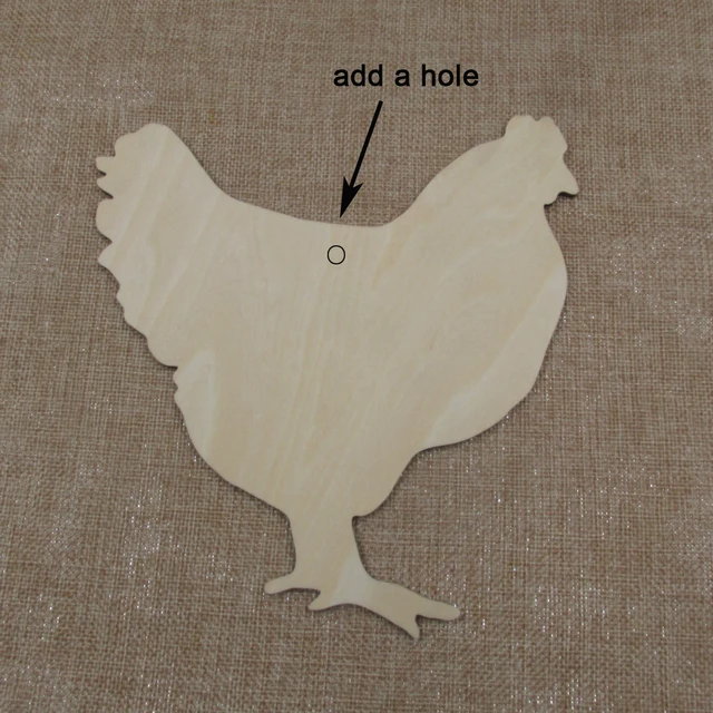 Unfinished Laser Cut Blanks Wooden Chicken Shape Wood Farm Animal ...