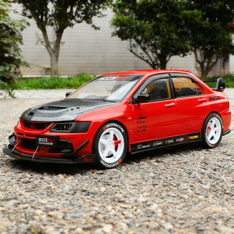 1:24 三菱ランサーエボリューション EV09 合金スポーツカーモデル メタルおもちゃ 改造レーシングカー 車両モデル サウンドライト付き ...