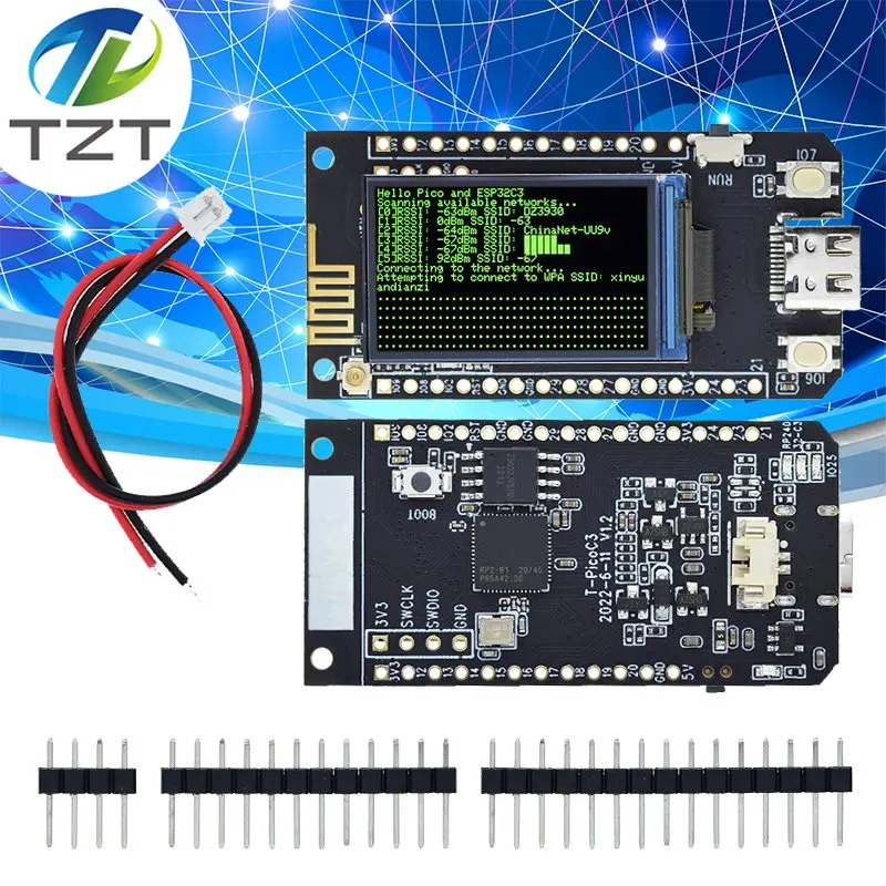 Tzt T PicoC3 ESP32 C3 rp2040 wi fi sem fio bluetooth módulo placa de ...