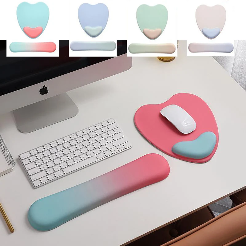 Memory-Foam-Keyboard-Pad-Mouse-Pad-Wrist-Rest-Hand-Support-Set-Cute-Mat ...