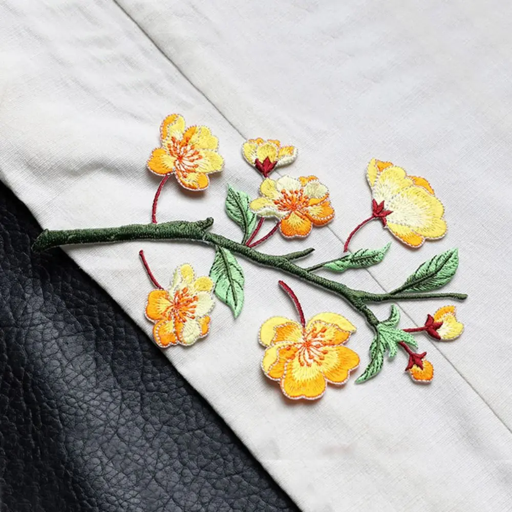 Iron on Begonia Flower Embroidery Patches DIY Crafts Exquisite Clothes ...