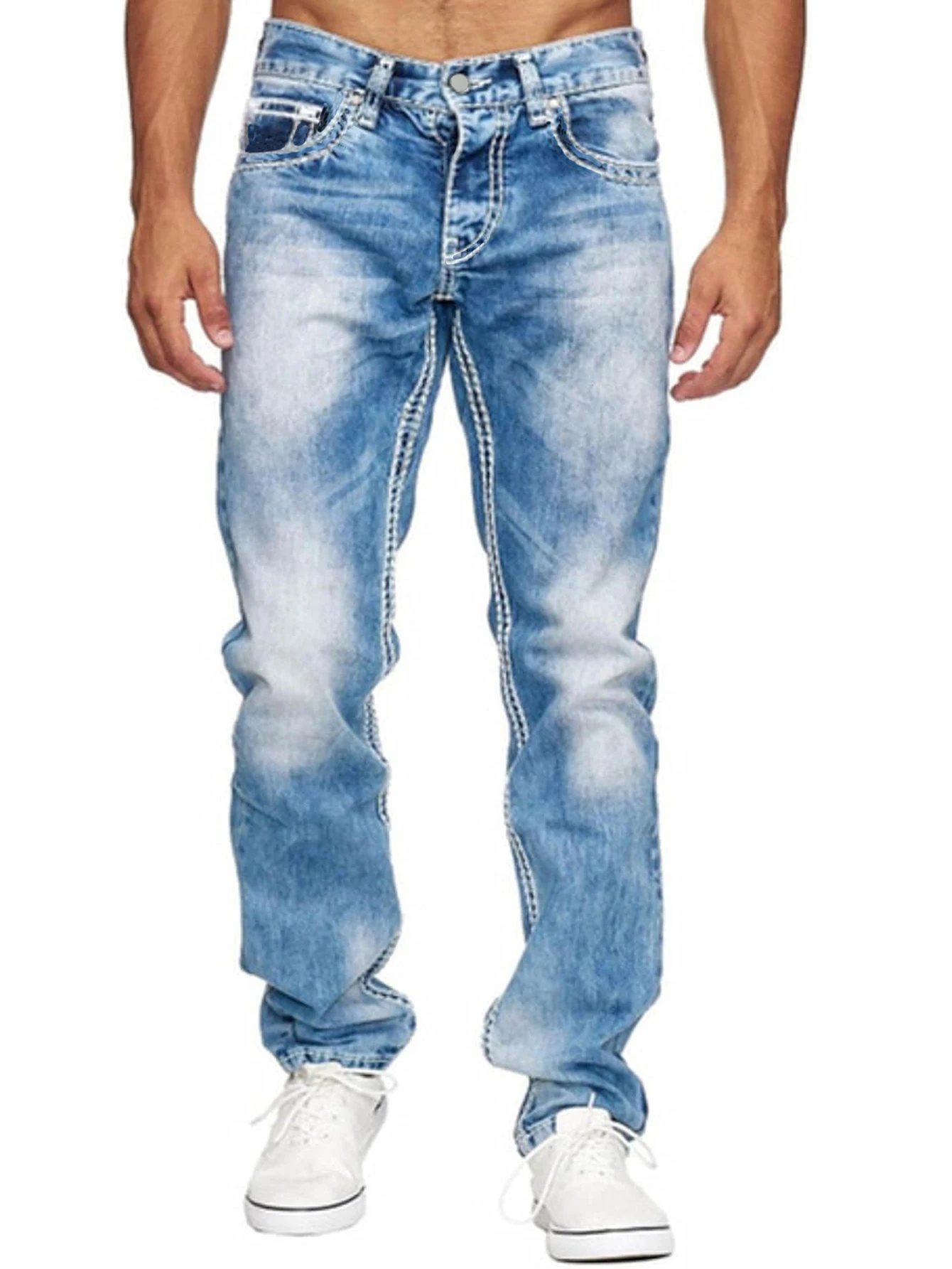 2024-Classic-Design-Men-s-slim-jeans-Casual-style-High-quality-solid ...