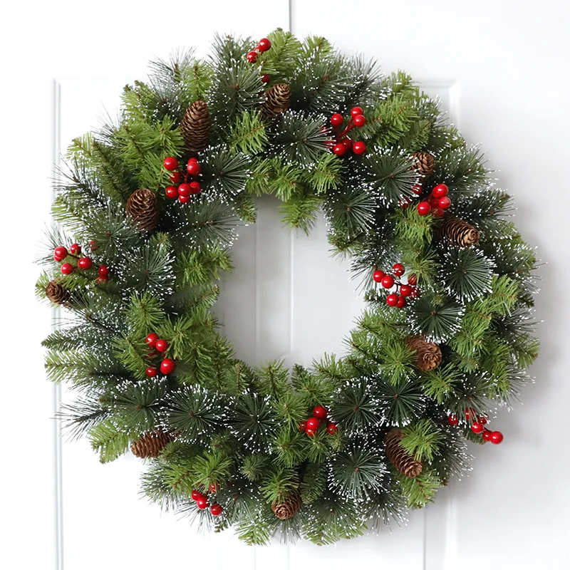 Corona-de-Navidad-para-puerta-Delantera-decoraci-n-de-granja-de-rat-n ...