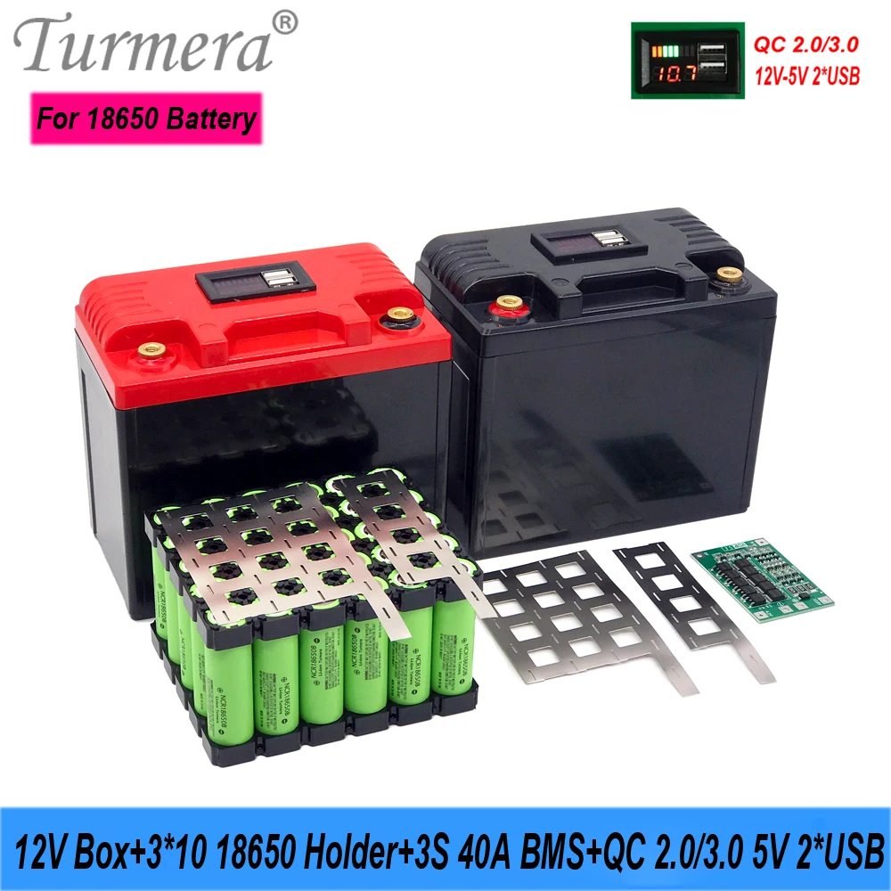 Turmera-12V-Motorcycle-Battery-Box-3-10-18650-Battery-Holder-40A ...