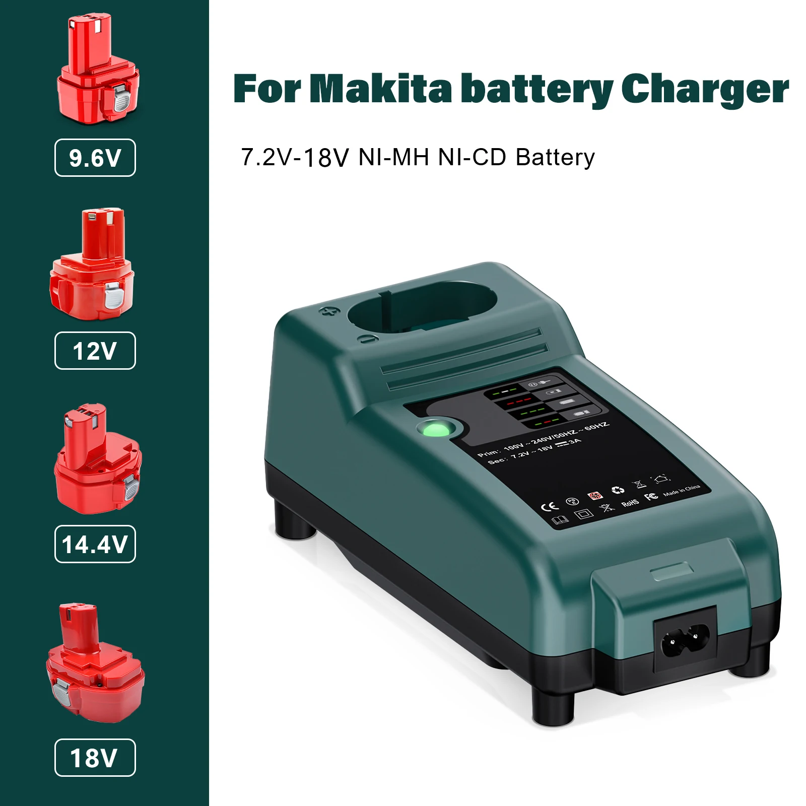 Powtree 마키타 배터리 충전기, NI-MH Ni-CD 배터리 충전기, DC1804, DC1414T, DC1414F ...