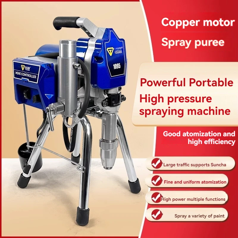 Portable 220v Airless Portable Plunger Type Sprayer Latex Paint High ...