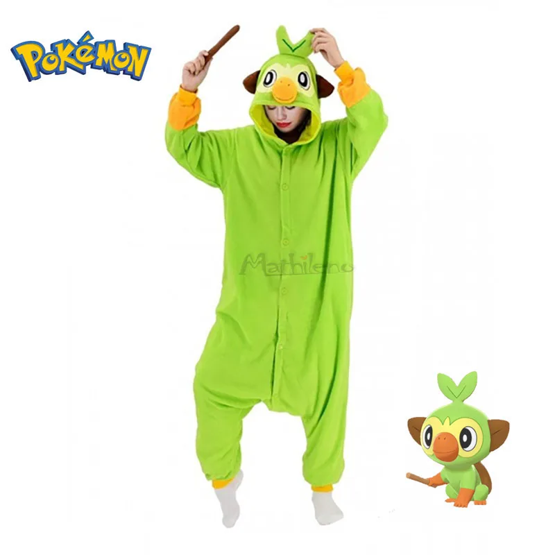 Pokemon Grookey Onesies Kawaii Dos Desenhos Animados Kigurumi Para ...