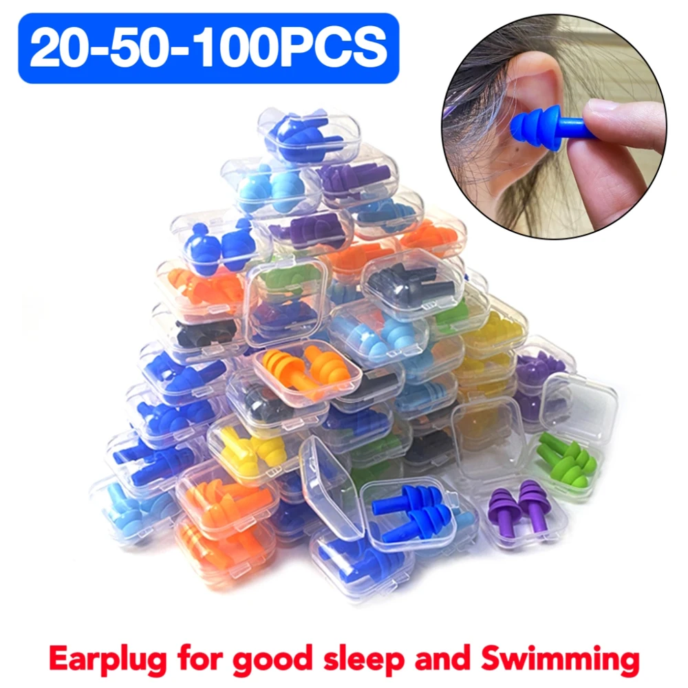 Soft Silicone Earplugs Waterproof Swimming Ear Plugs Reusable Noise ...