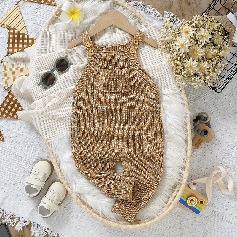 Newborn Baby Rompers Clothes Spring Autumn Winter Solid Brown ...