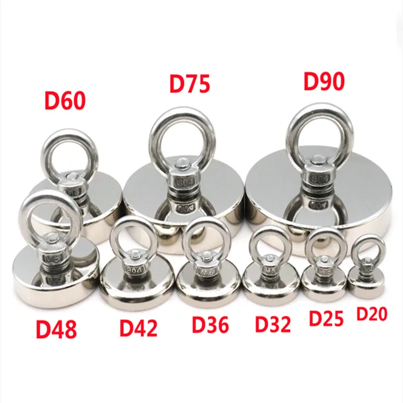 Super Powerful Magnet 20-90MM Neodymium Search Magnet 400KG Ultra ...