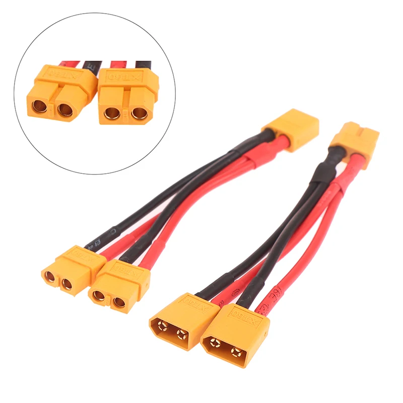 Male-Female-Cable-Dual-Extension-Y-Splitter-3-Way-14AWG-Silicone-Wire-XT60-Parallel-Battery ...