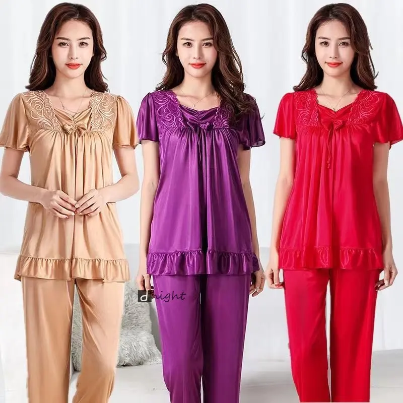 Women-Home-Clothing-Big-Nightshirt-Shorts-Summer-Satin-Silk-Trousers ...