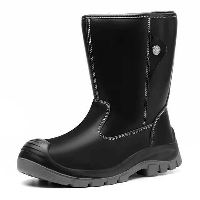 Puncture-Proof Work Boots Safety Steel Toe Shoes Men Mid-calf Boots Men ...