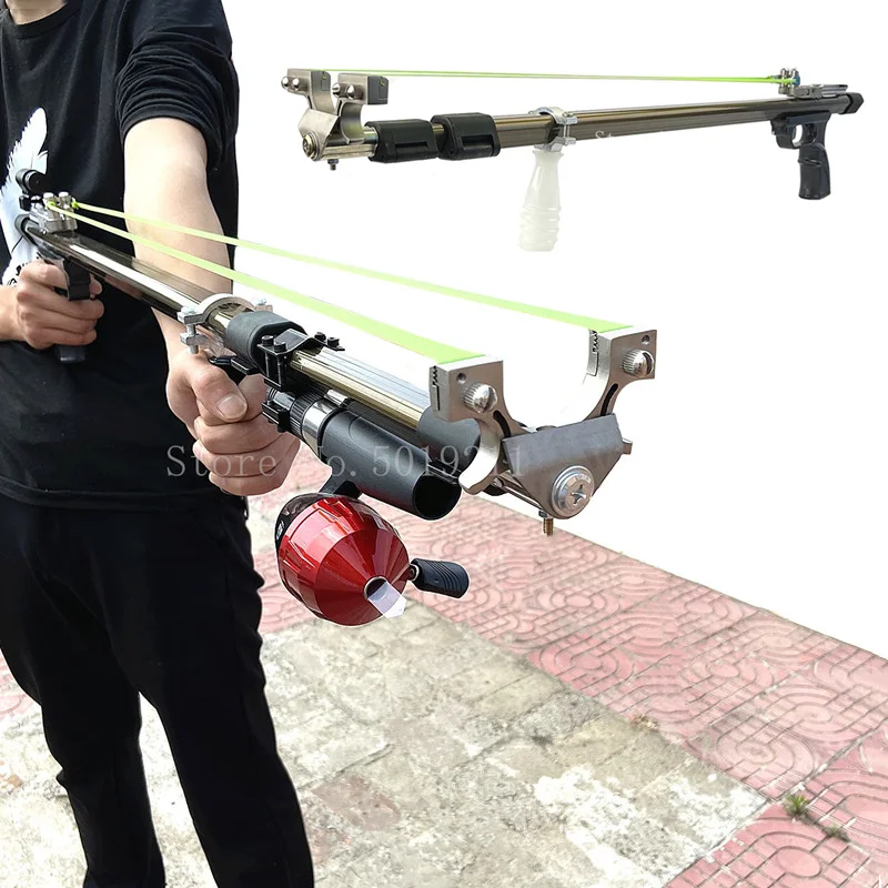 전문 사냥과 낚시 Slingshot 고무 밴드 금속 Slingshot 투석기 Slingshot 세트 Retractable ...