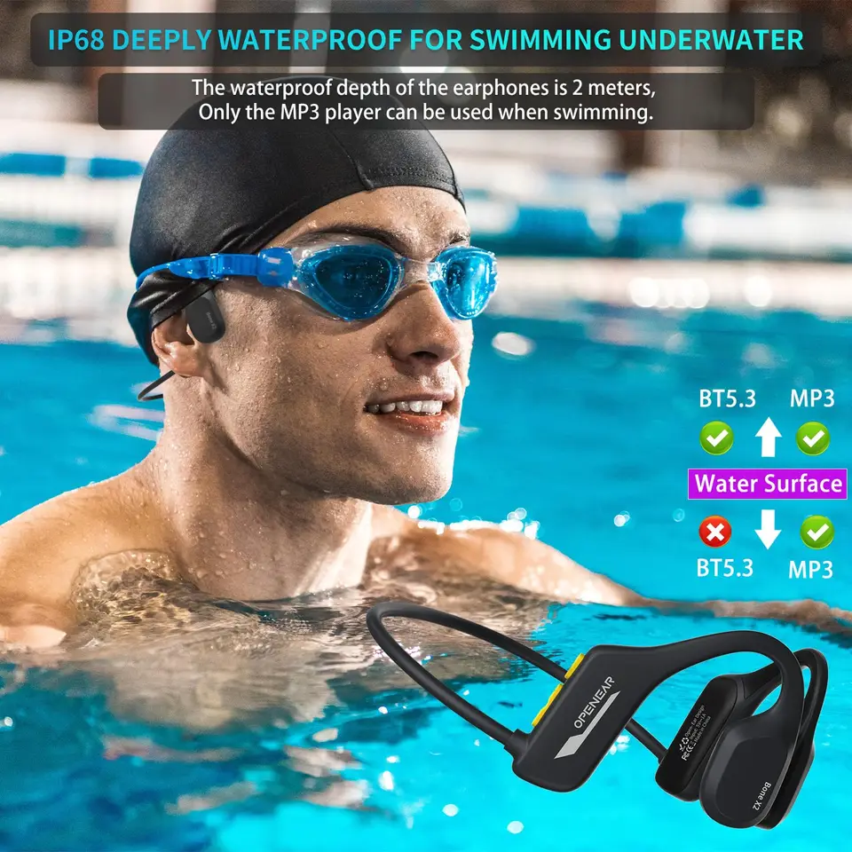 Waterproof Mp3 Player SONR Music Underwater MP3 Player - Bone ...